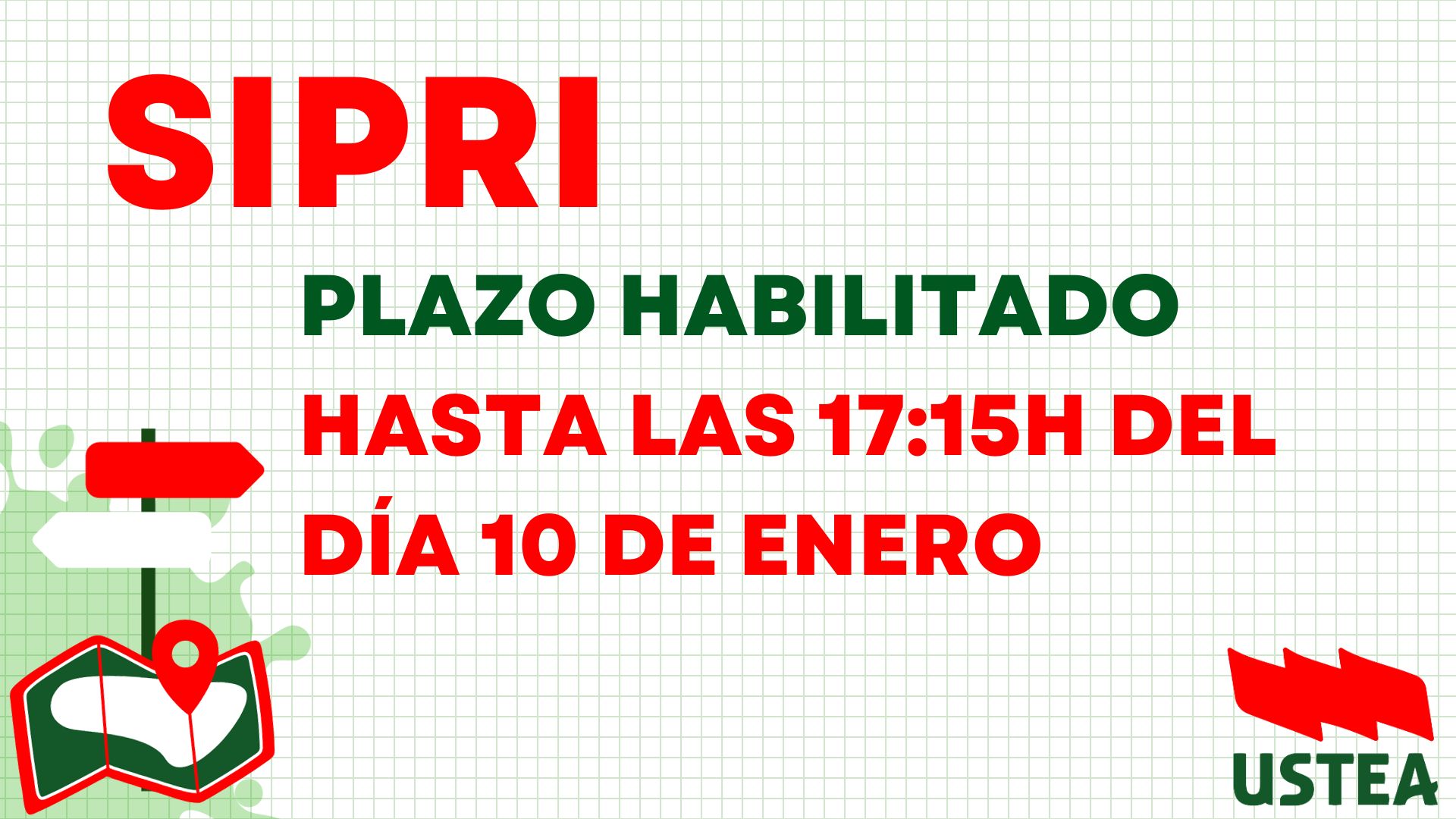 CONVOCATORIA SIPRI. Plazo habilitado hasta el día 10 de enero a las 17: ...