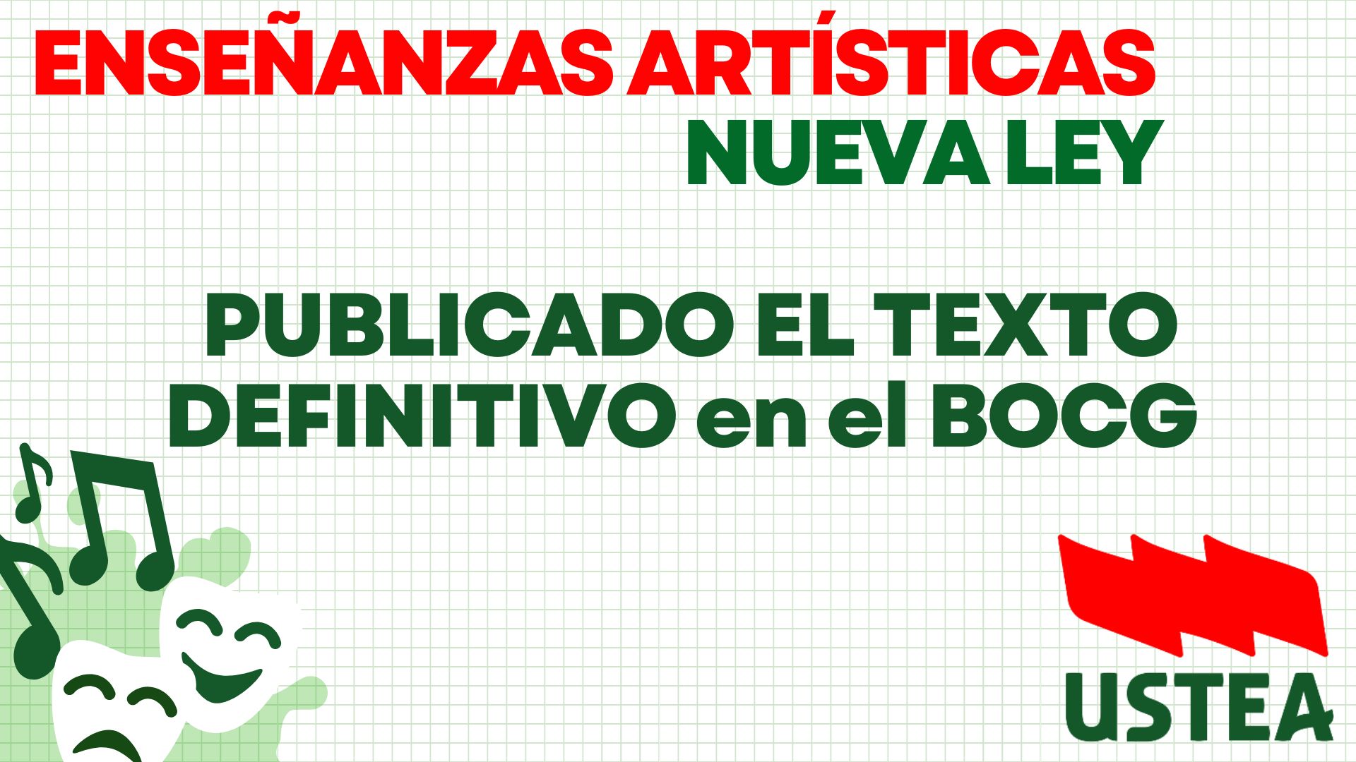 Enseñanzas artísticas. Publicado en el BOCG el texto definitivo de la ...