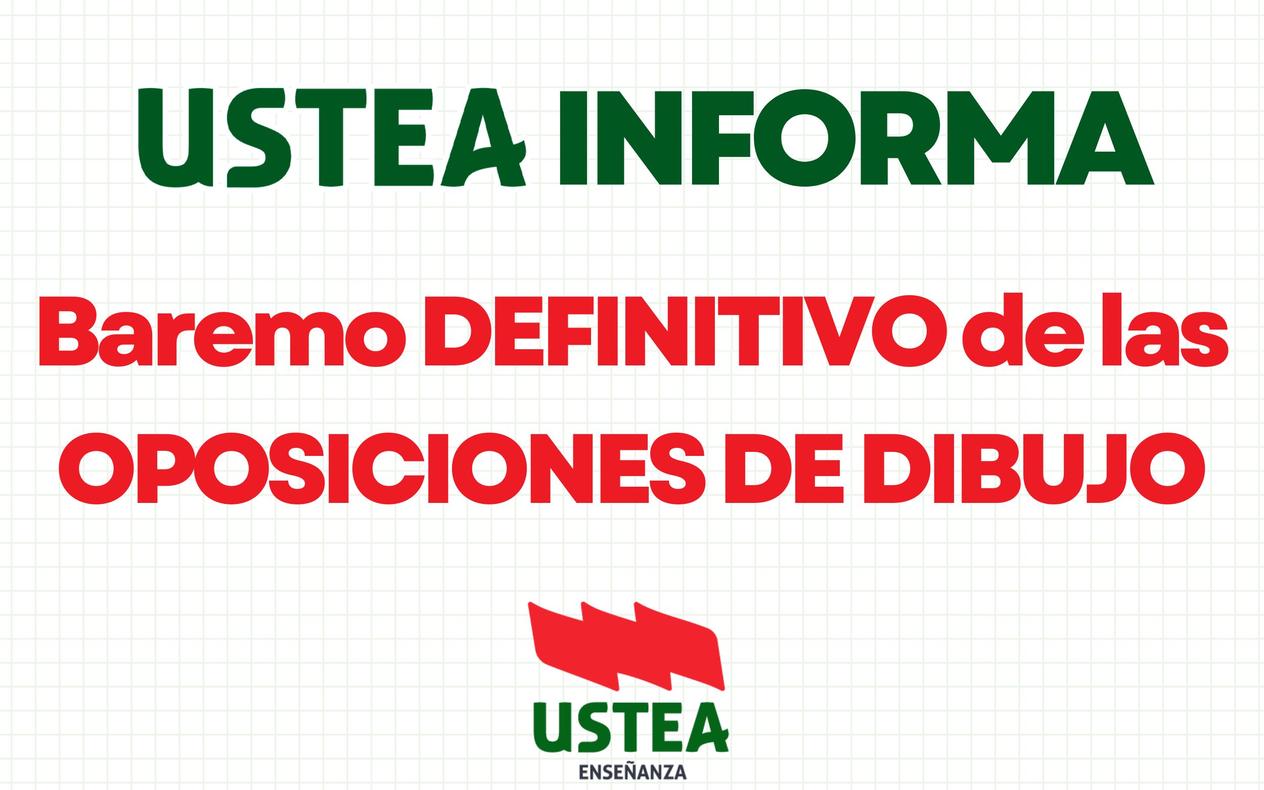 BAREMO DEFINITIVO ESPECIALIDAD DE DIBUJO - USTEA Educación